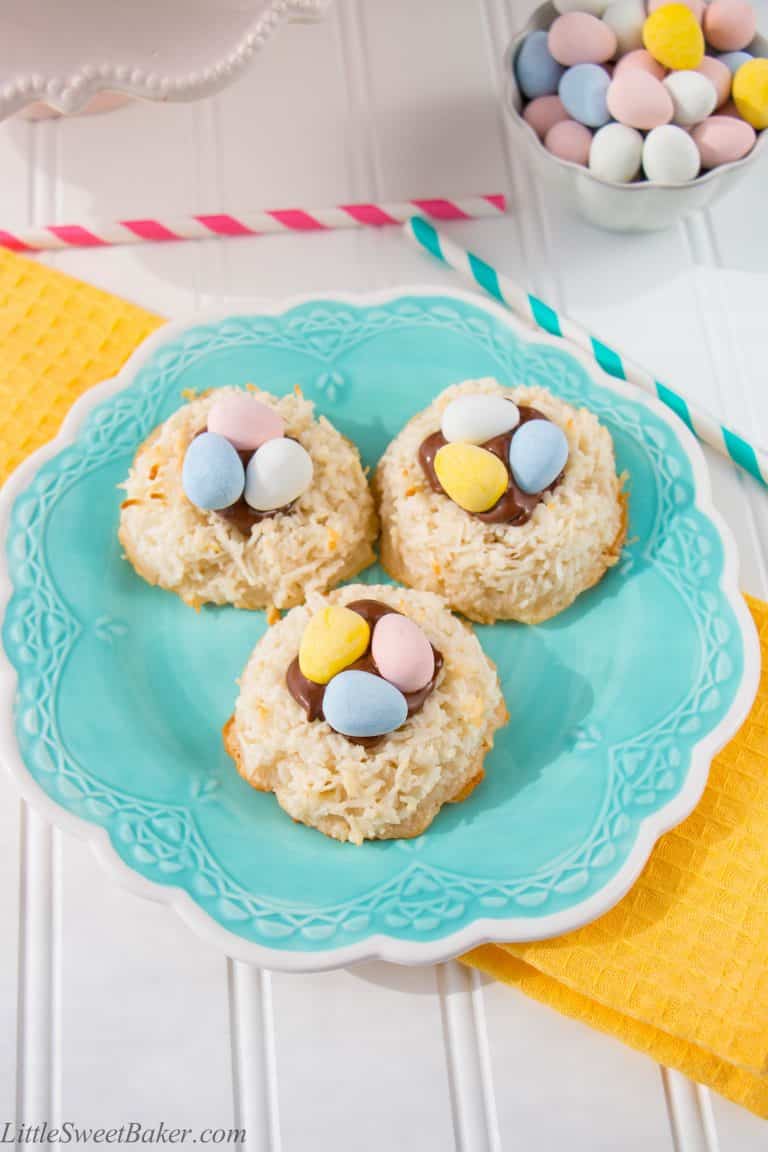 Easter Coconut Macaroons - Little Sweet Baker