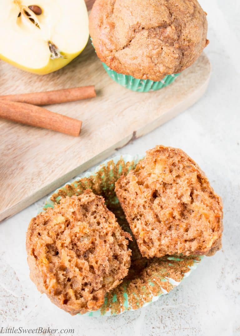 Healthy Apple Carrot Muffins (video) - Little Sweet Baker