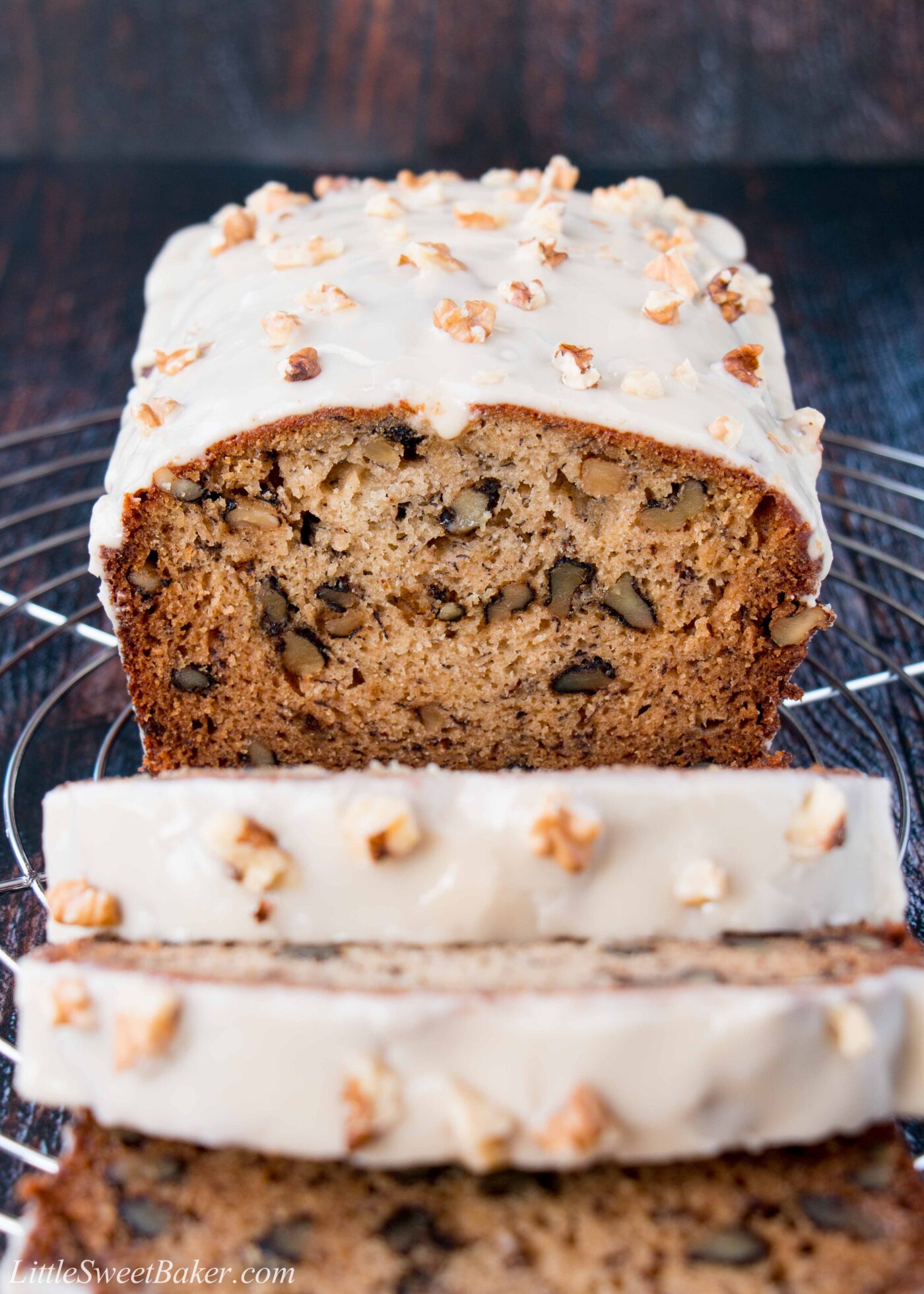 Maple Glazed Banana Walnut Bread Little Sweet Baker