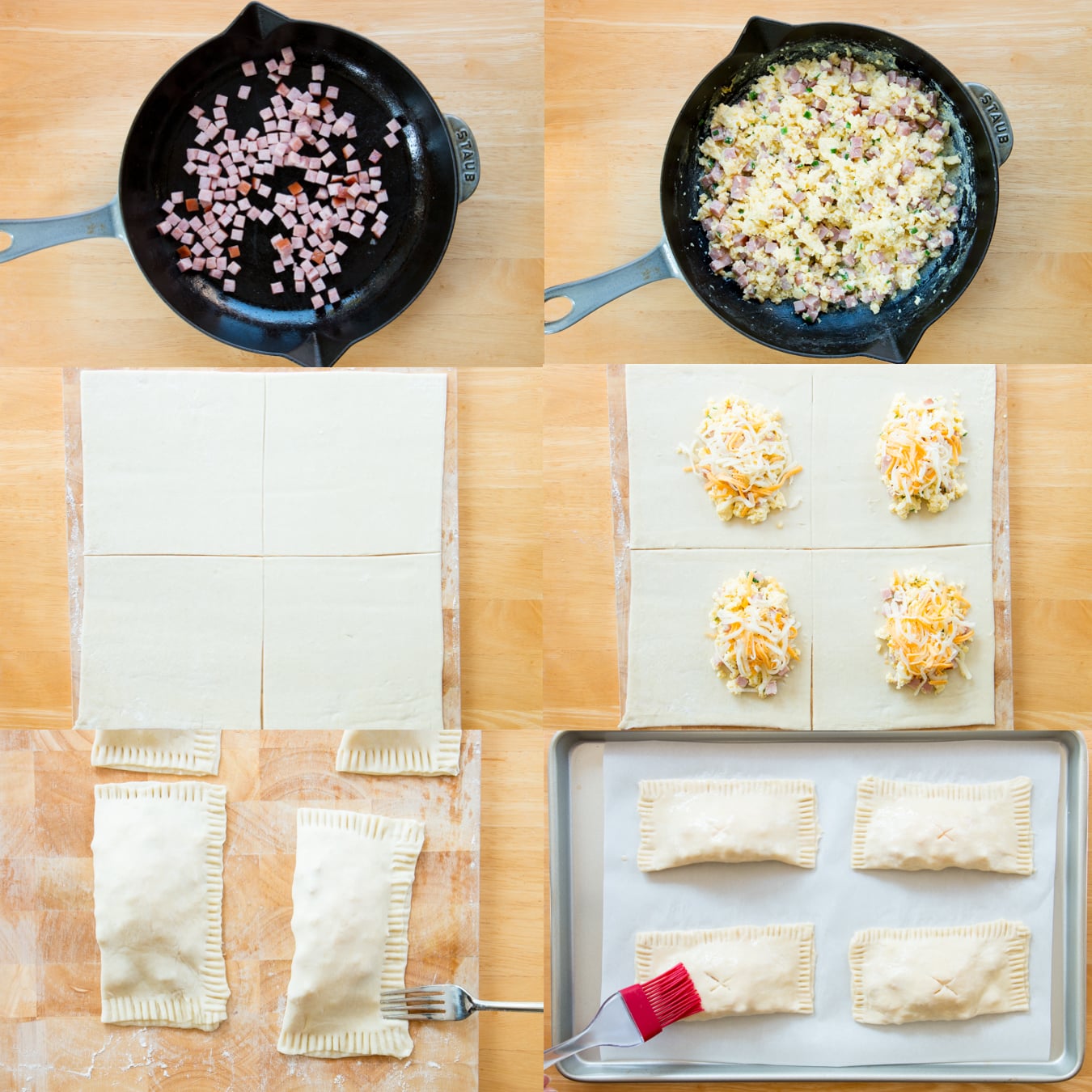 Breakfast Hand Pies with Egg, Ham and Cheese - Little Sweet Baker