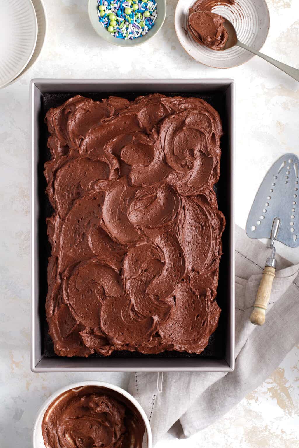 Easy & Moist Chocolate Sheet Cake (video) - Little Sweet Baker