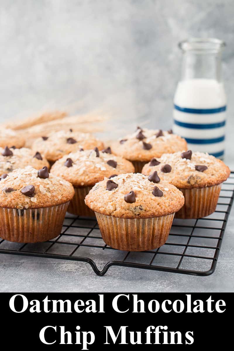 Oatmeal Chocolate Chip Muffins (video) - Little Sweet Baker