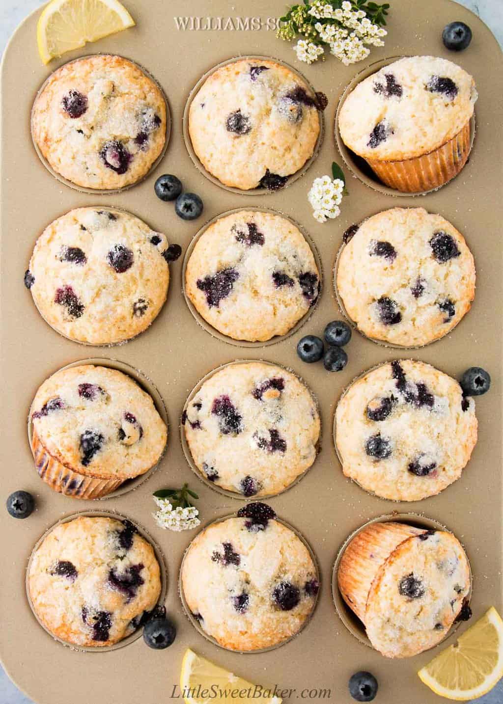 Best Lemon Blueberry Muffin Recipe - Little Sweet Baker