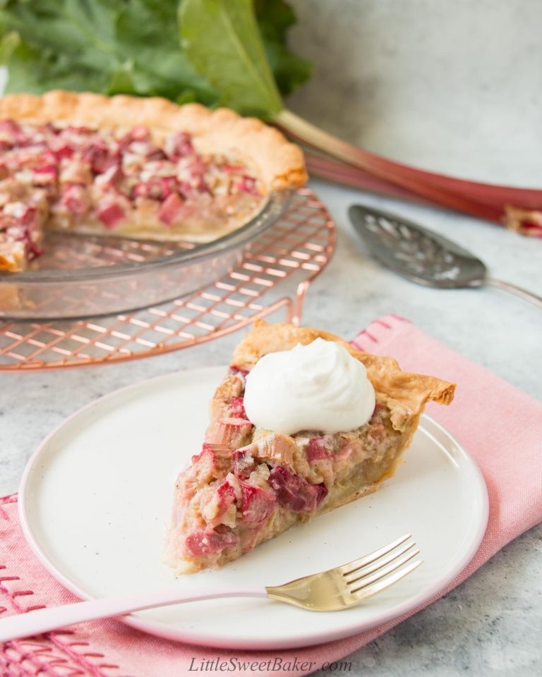 Rhubarb Custard Pie - Little Sweet Baker
