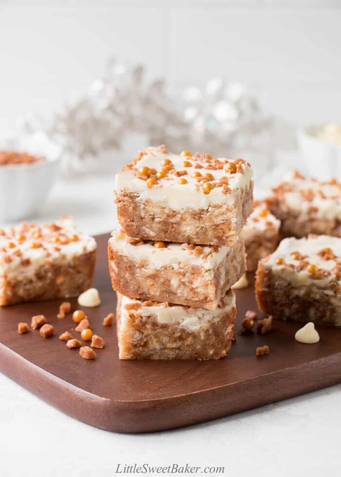 Skor Bars with Ritz Crackers (aka White Trash Bars) - Little Sweet Baker