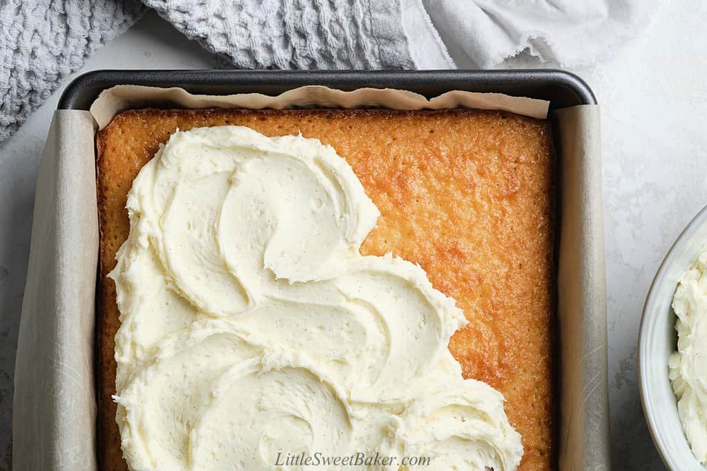 Vanilla Sheet Cake (Recipe + Video) - Little Sweet Baker