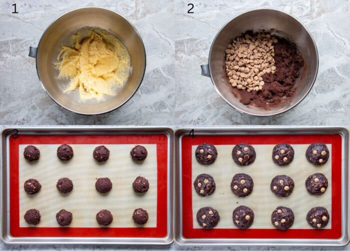 Chocolate Peanut Butter Chip Cookies - Little Sweet Baker