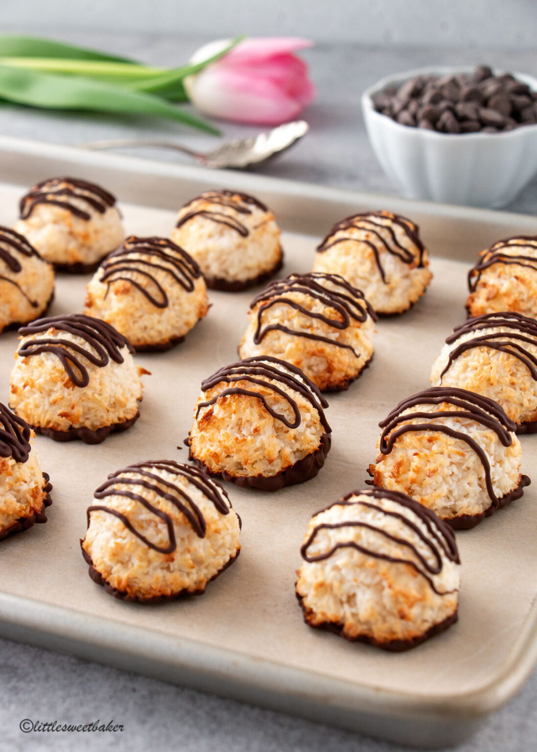 Easy Coconut Macaroons {Just 3 Ingredients} - Little Sweet Baker
