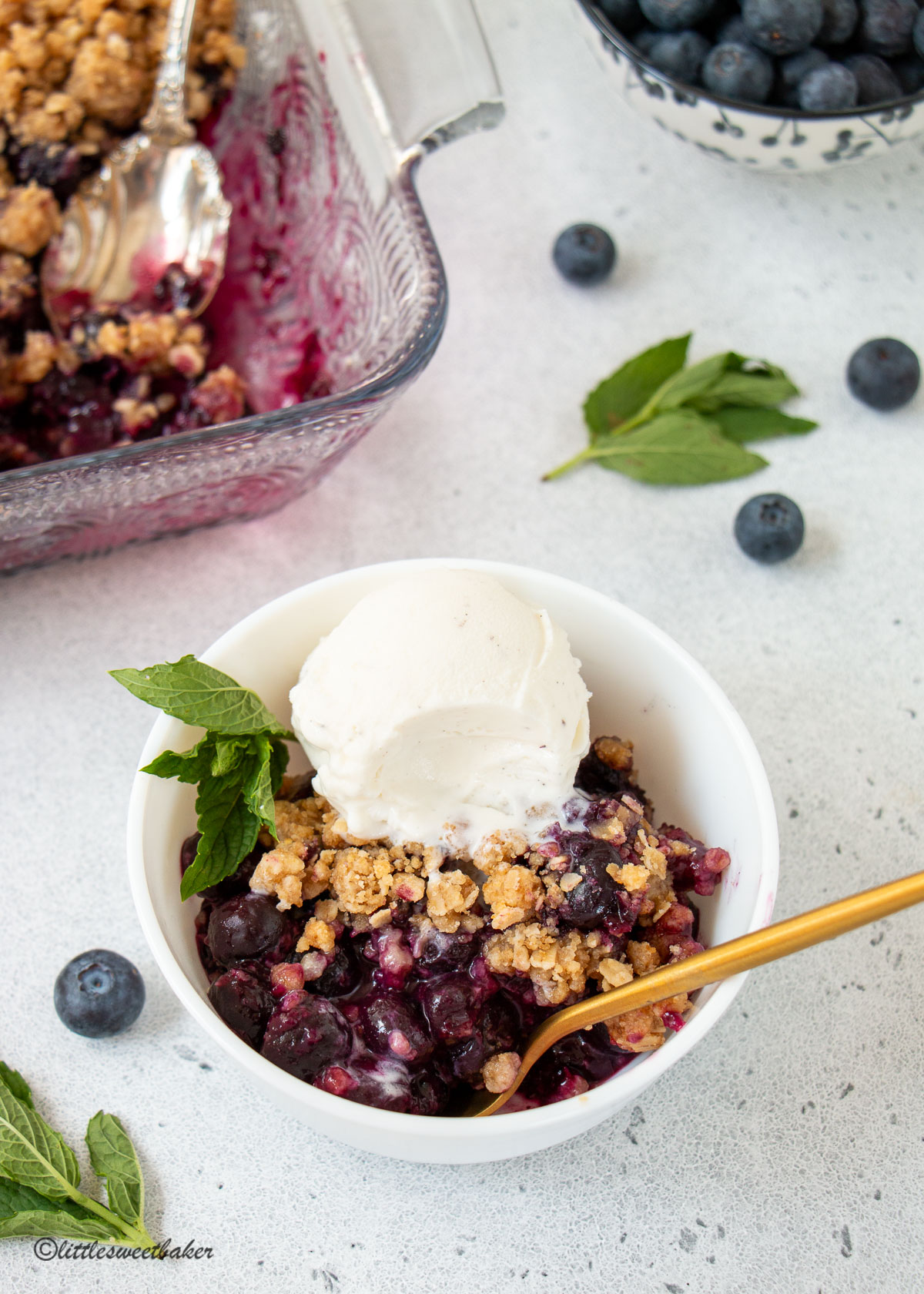 Easy Blueberry Crisp - Little Sweet Baker