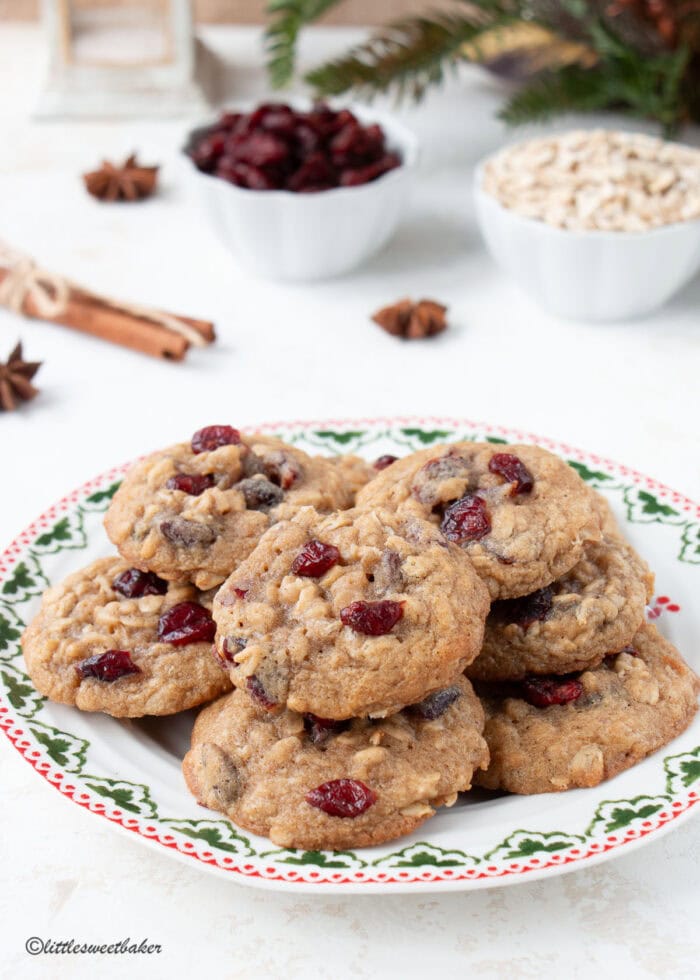 Cranberry Oatmeal Cookies - Little Sweet Baker