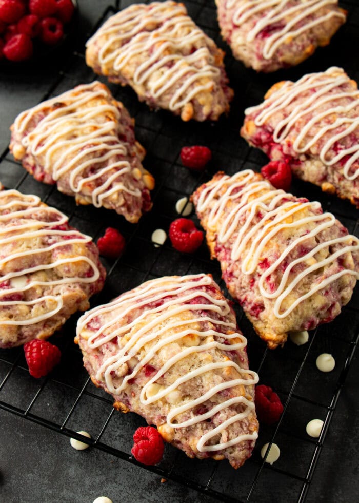 Raspberry White Chocolate Scones - Little Sweet Baker