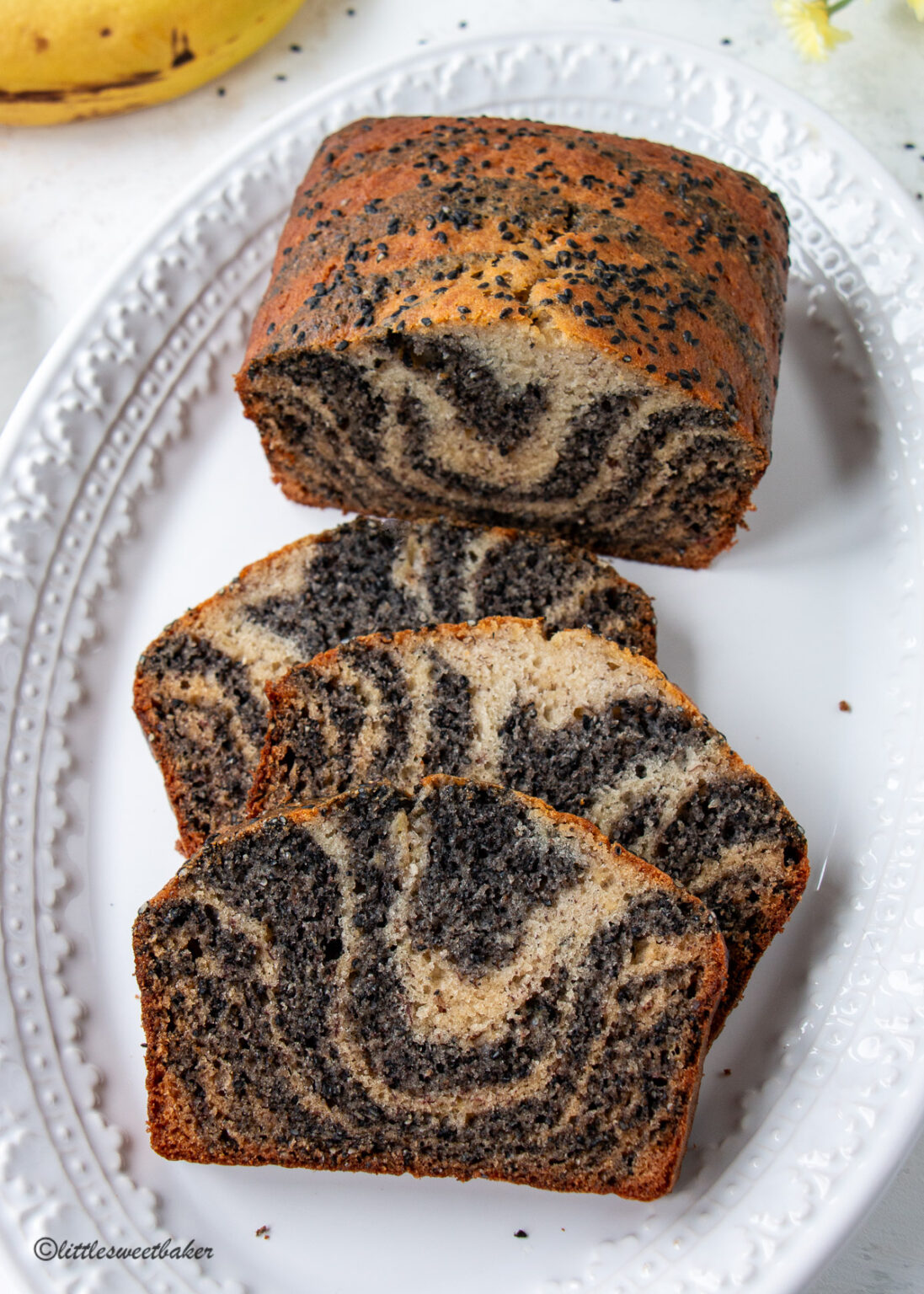 Black Sesame Banana Bread - Little Sweet Baker