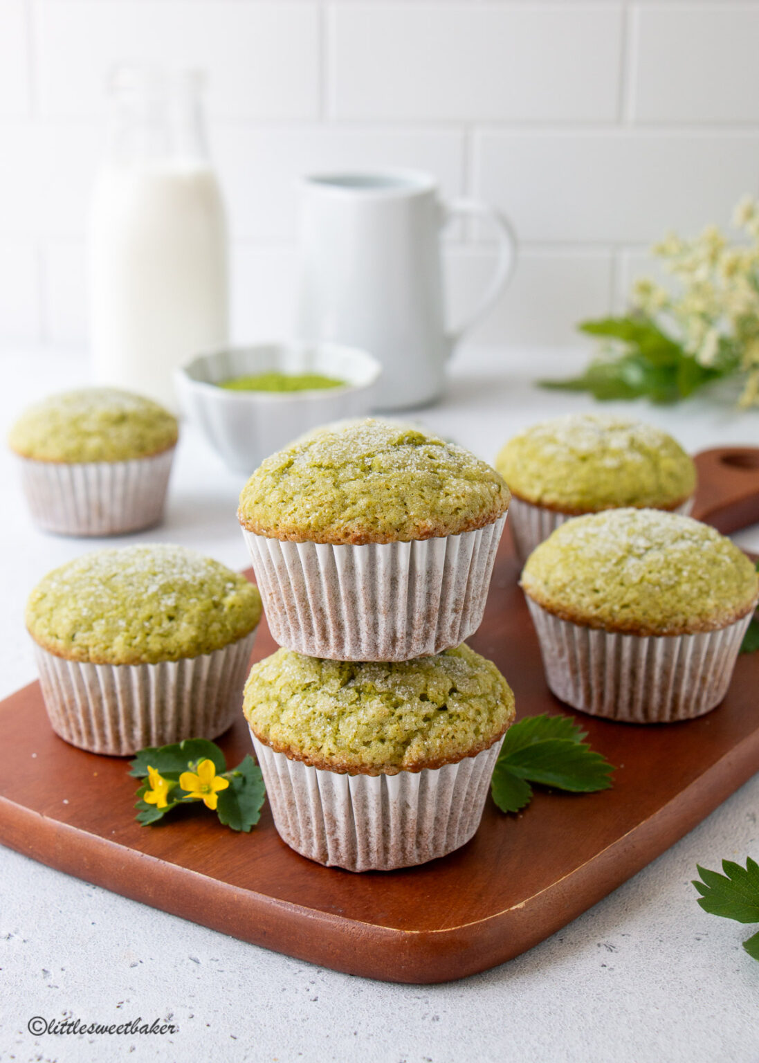 Matcha Muffins - Little Sweet Baker