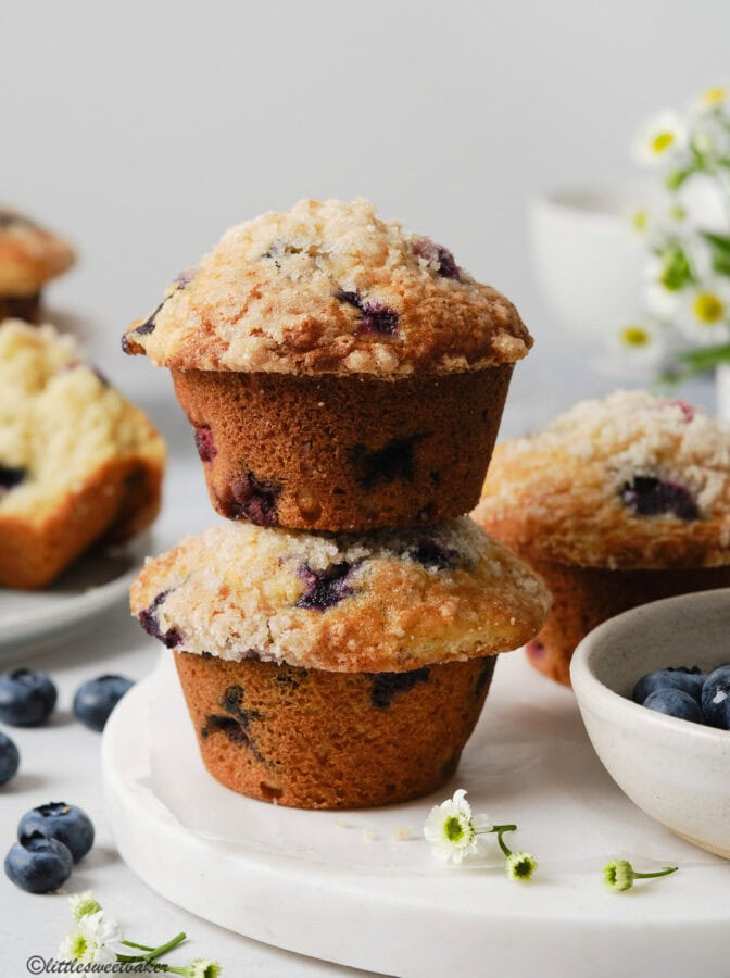 Bakery-Style Lemon Muffins - Little Sweet Baker